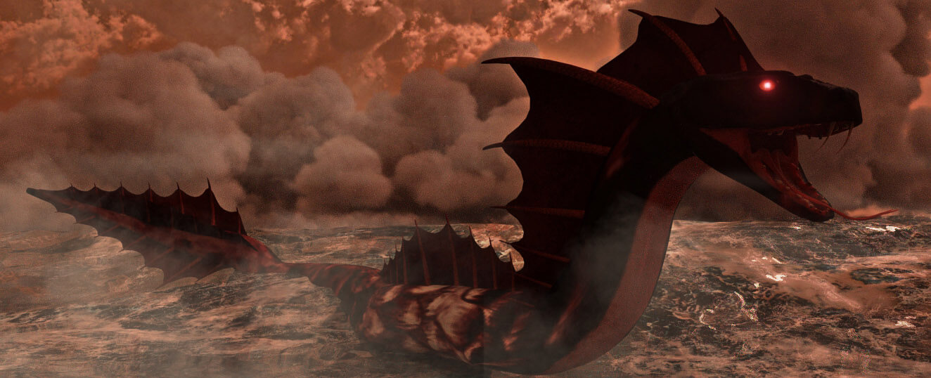 Red Pythonic Sea Serpent 3D Render | RenderHub Gallery
