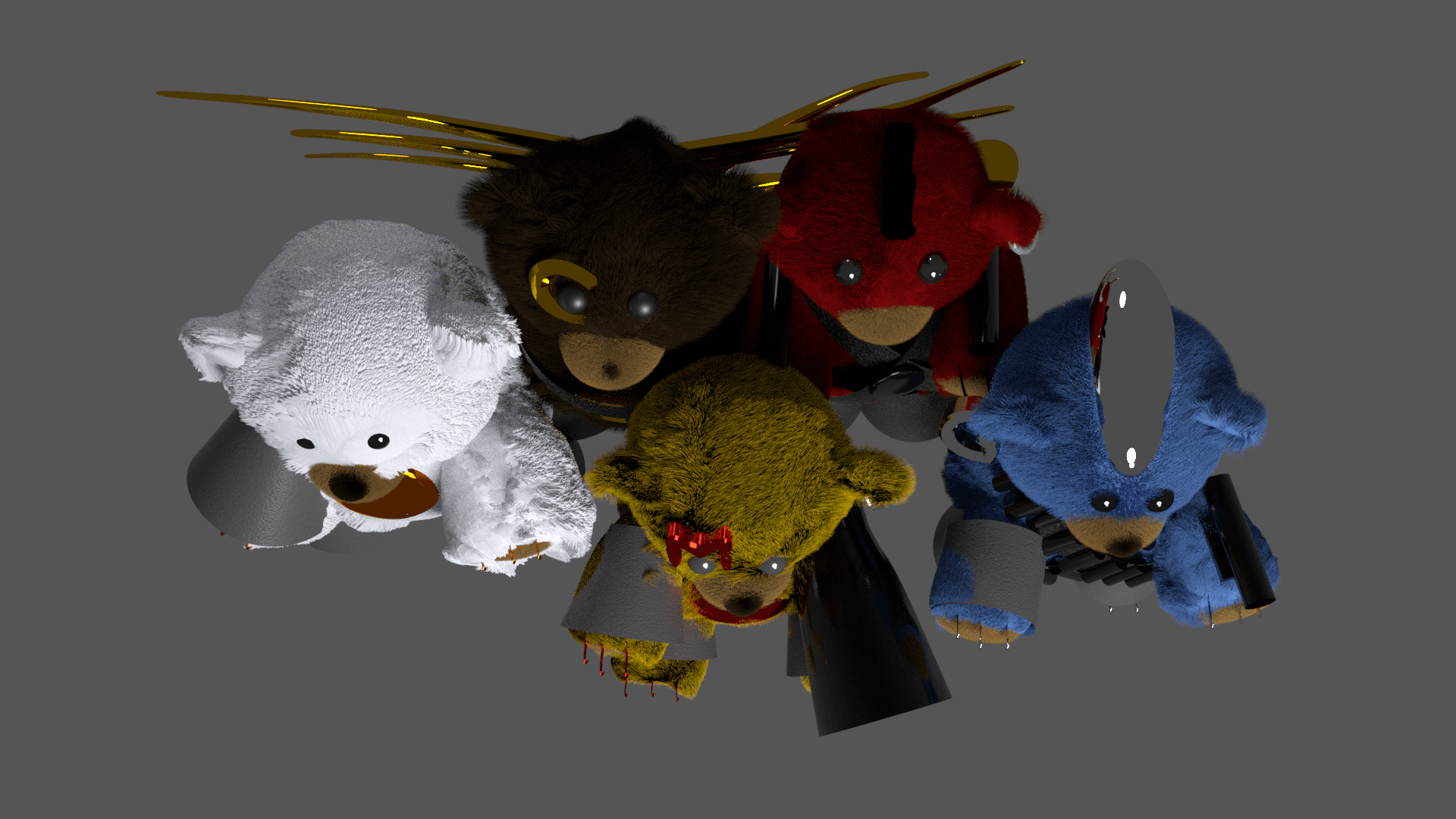 Cyber Bears 3D Render, Digital Art by tedlogan88