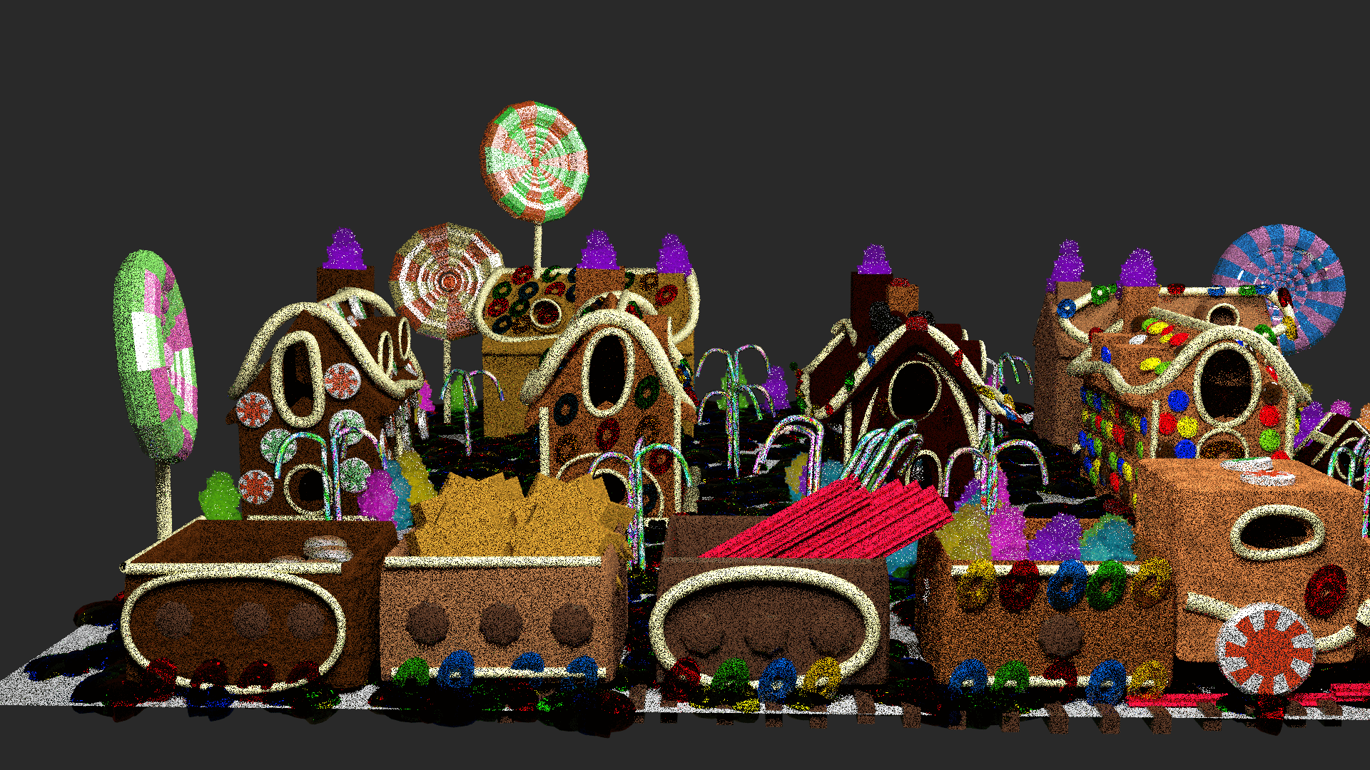 Gingerbread Town 3D Render, Digital Art by tedlogan88