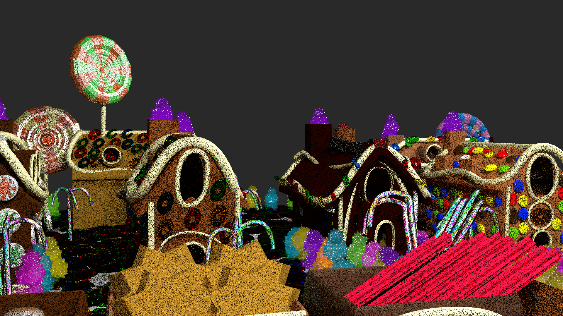 Gingerbread Town 3D Render, Digital Art by tedlogan88