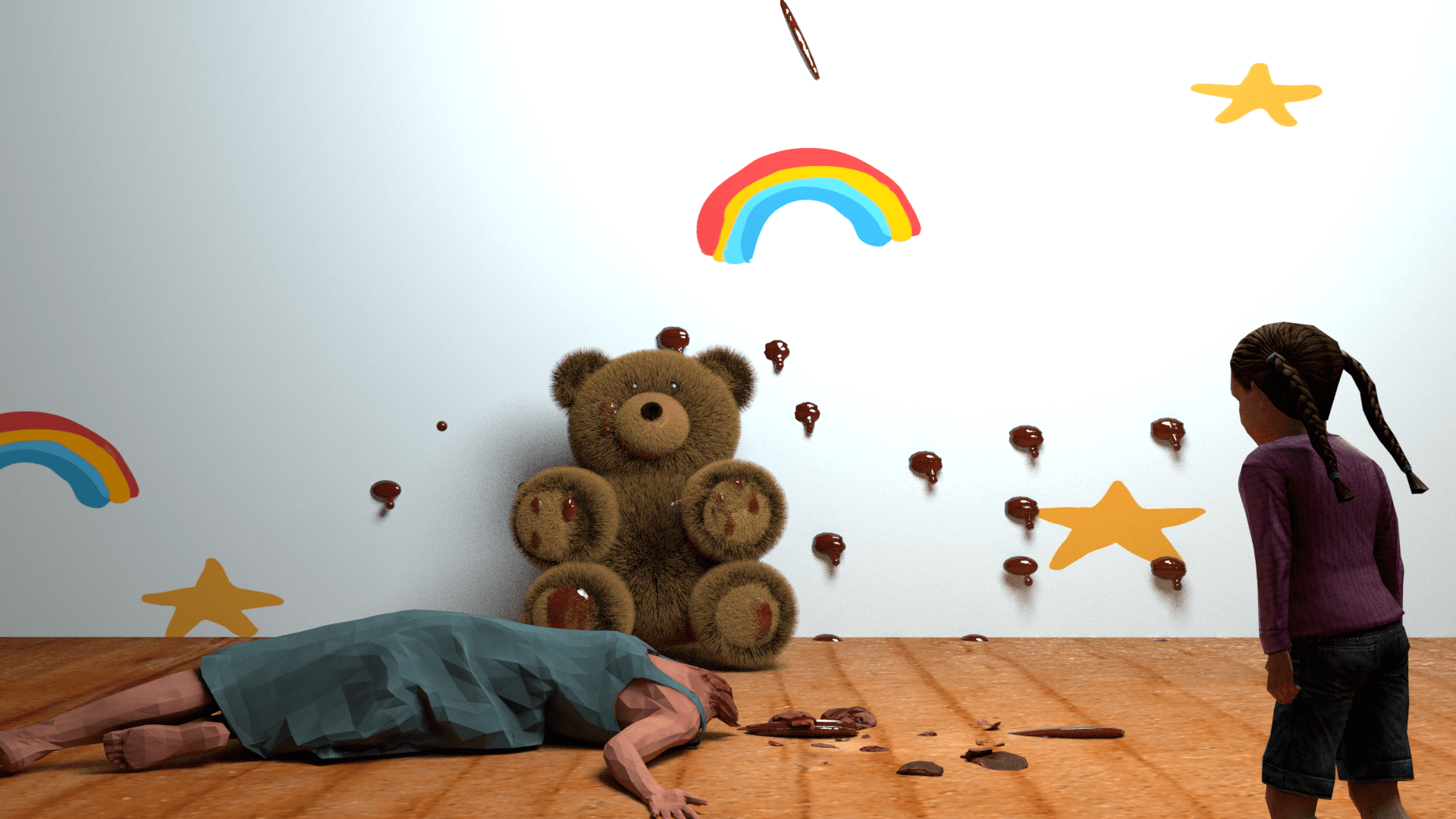 Killer Bear 3D Render, Digital Art by tedlogan88