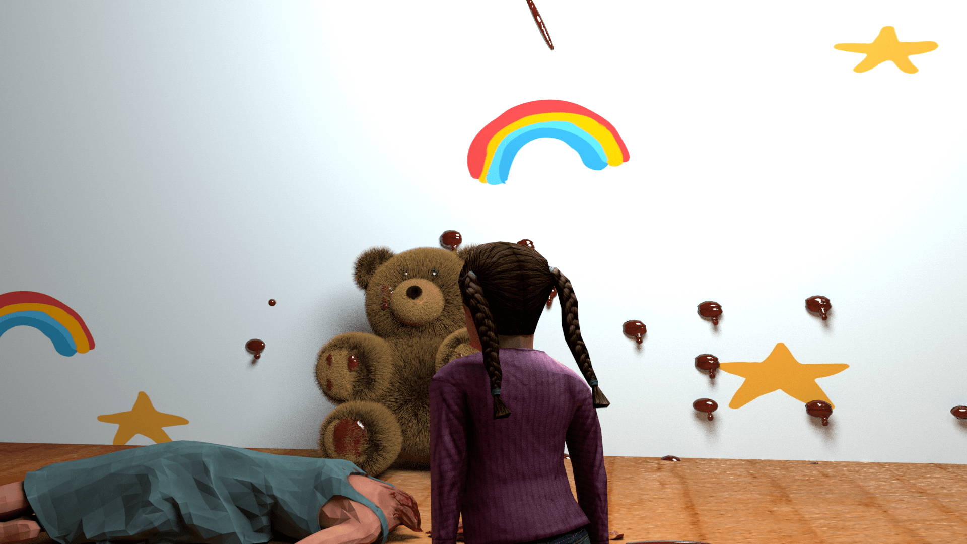 Killer Bear 3D Render, Digital Art by tedlogan88