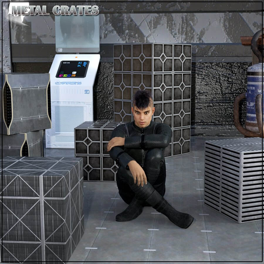 Metal Crates - Daz Content by Teknology3d