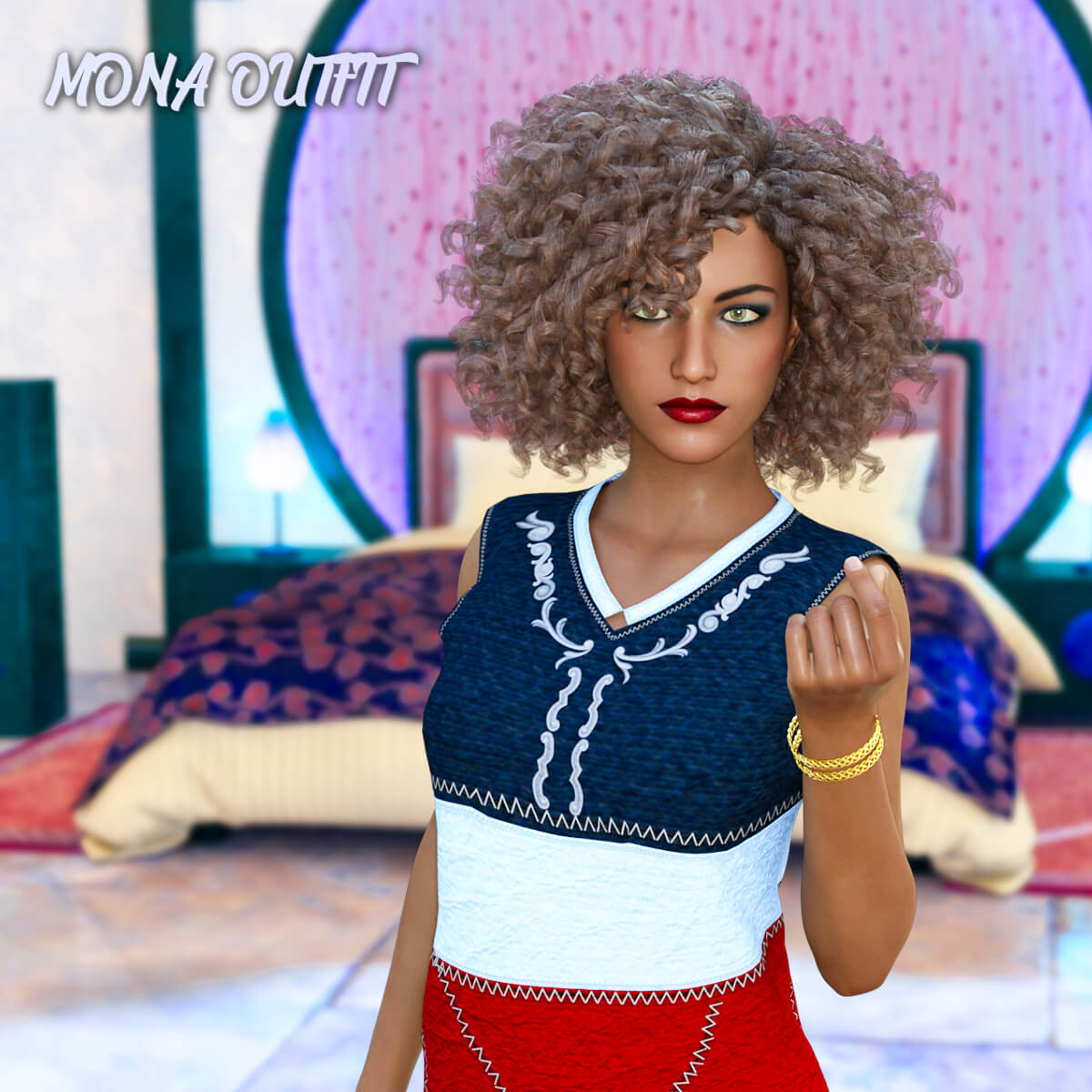Mona Outfit Genesis 8 - Daz Content by Teknology3d