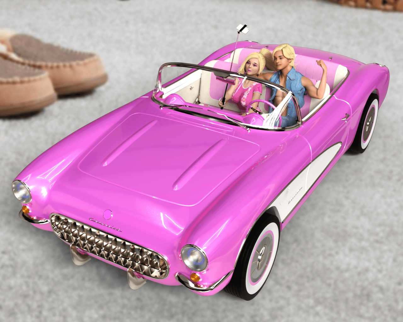 Barbie versus the patriarchy 3D Render, Digital Art by tgkadee