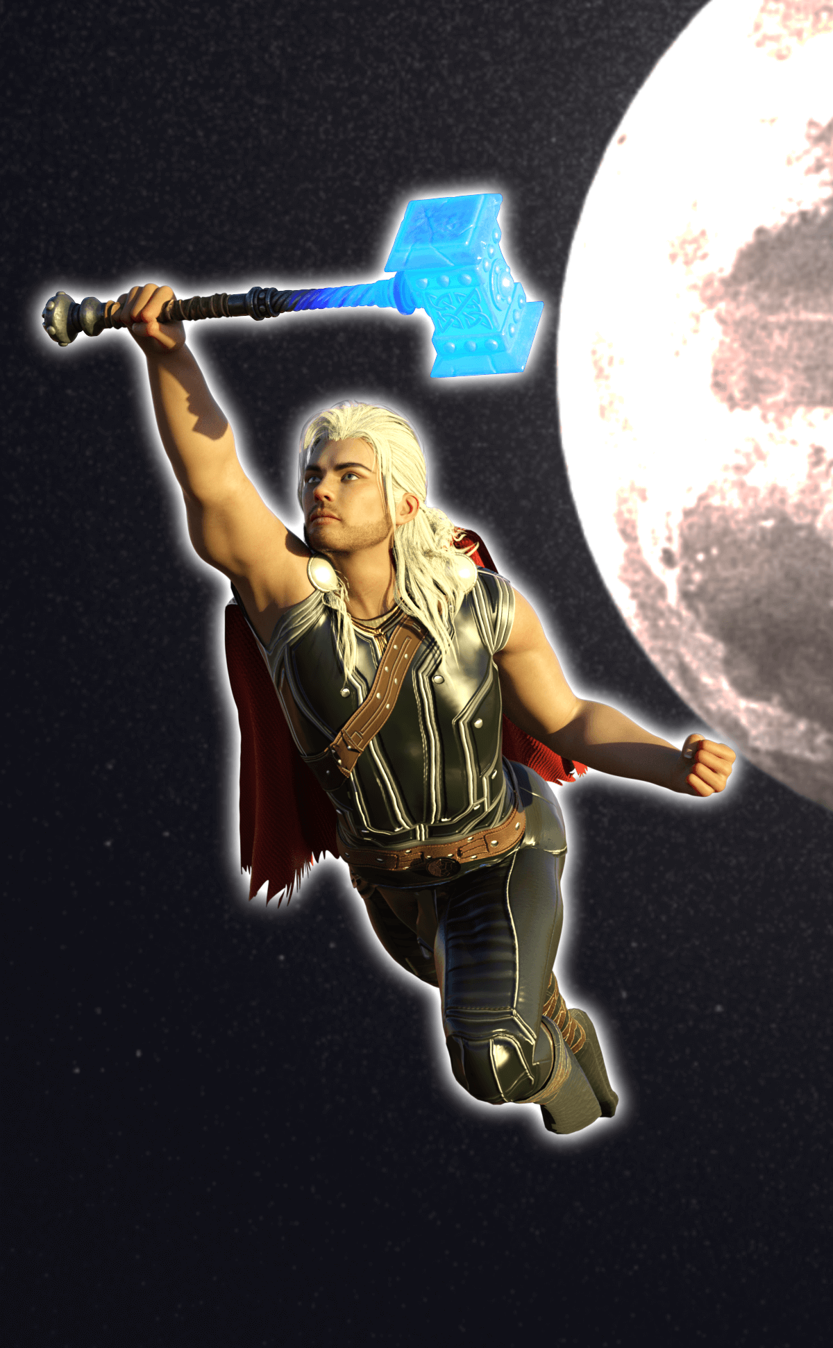 Thor Takes Flight 3D Render, Digital Art by tgkadee