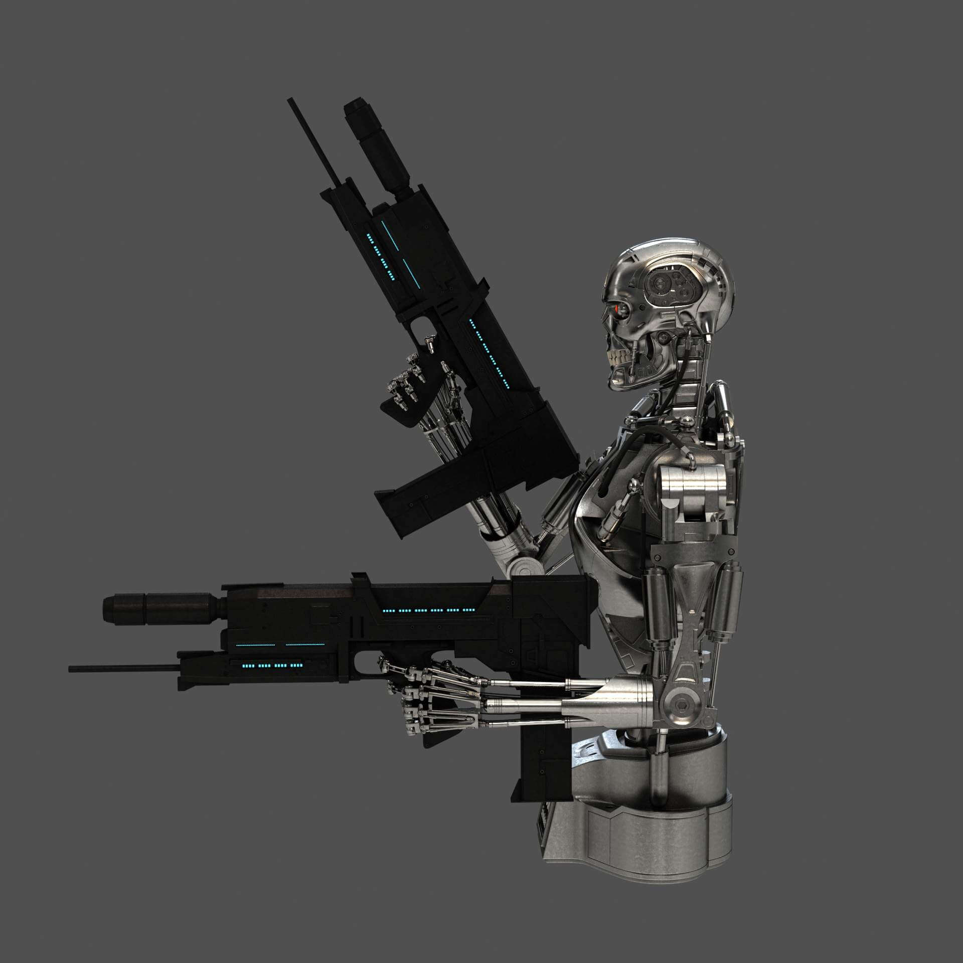 Terminator T-800 Endoskeleton Bust 3D Model by The_Djon