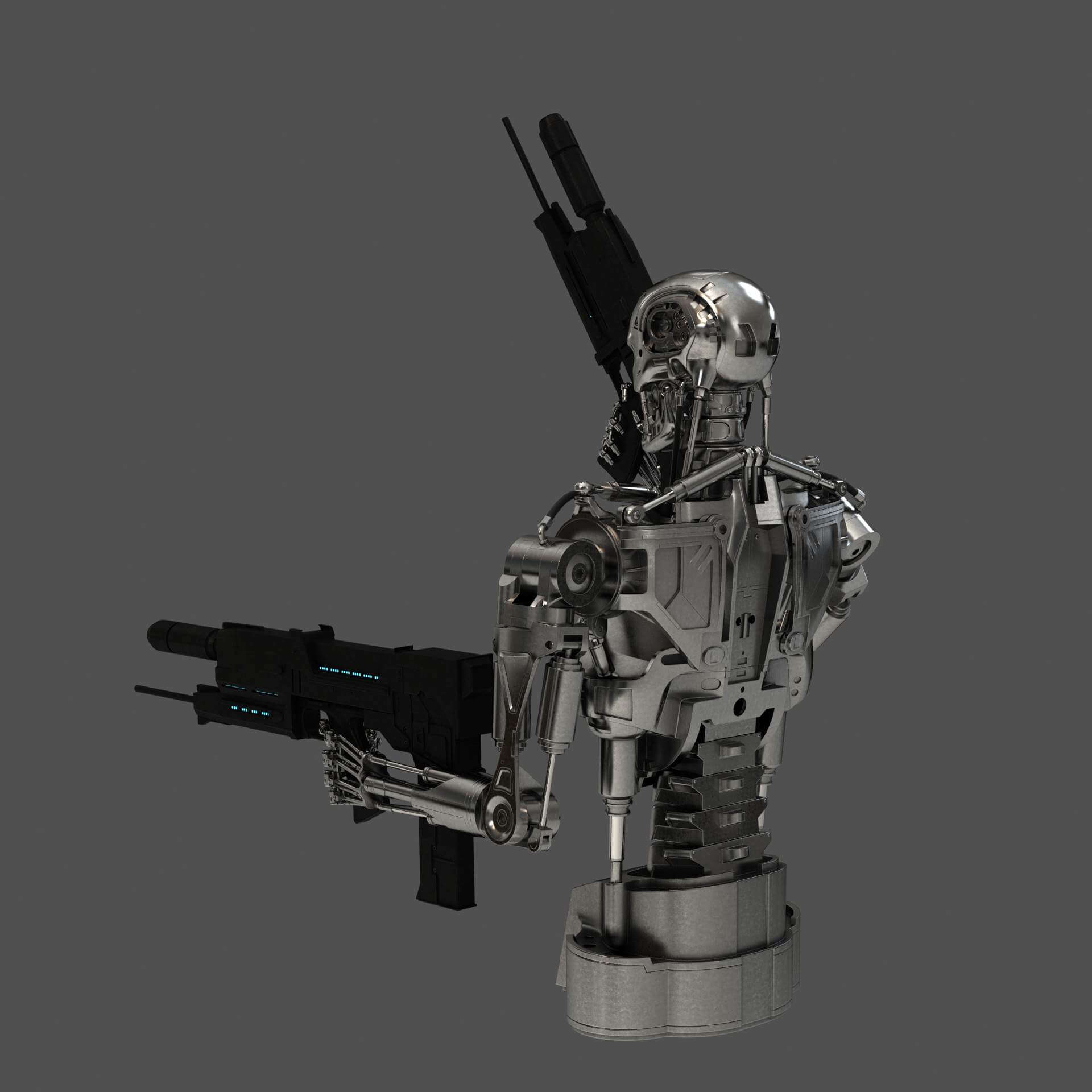 Terminator T-800 Endoskeleton Bust 3D Model by The_Djon
