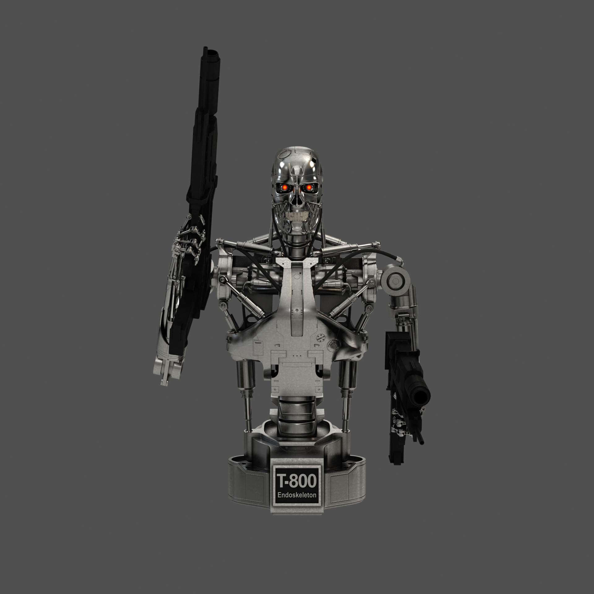Terminator T-800 Endoskeleton Bust 3D Model by The_Djon
