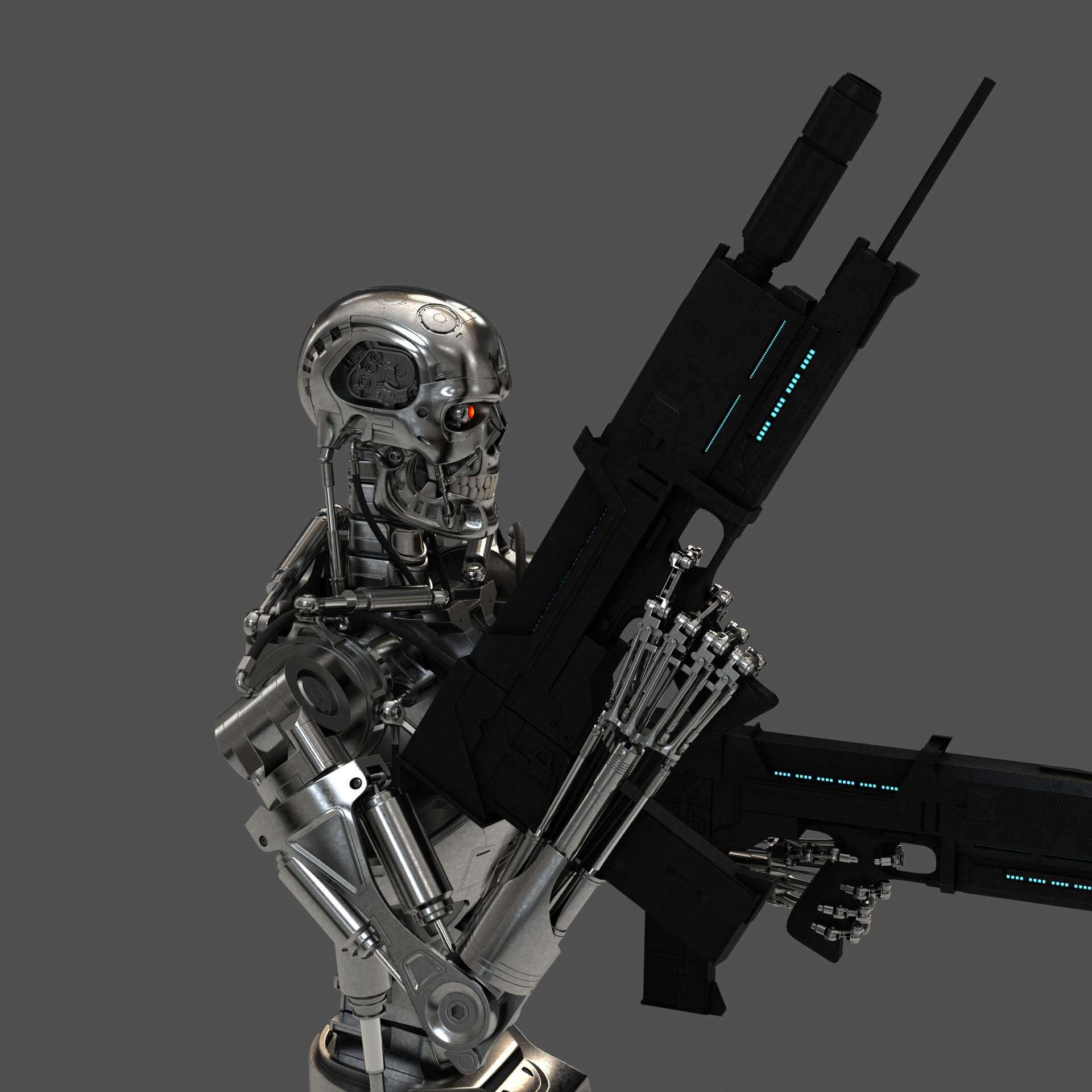 Terminator T-800 Endoskeleton Bust 3D Model by The_Djon