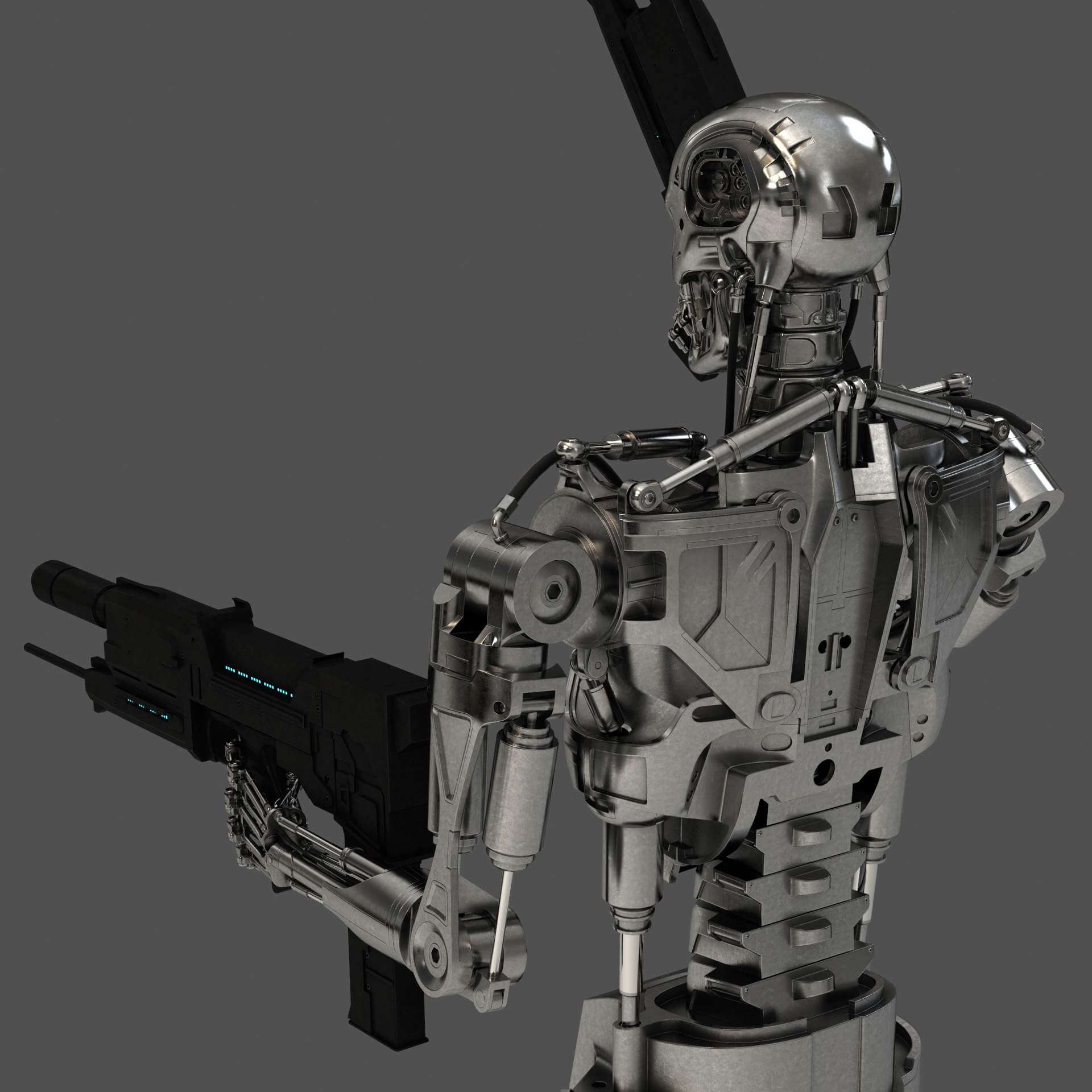 Terminator T-800 Endoskeleton Bust 3D Model by The_Djon