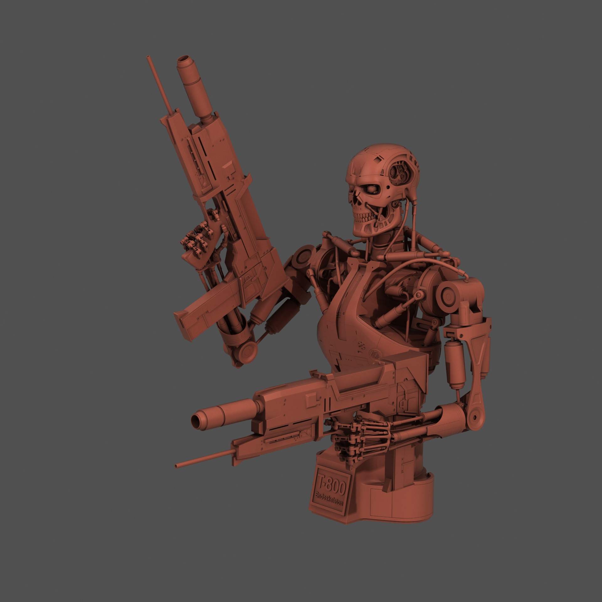 Terminator T-800 Endoskeleton Bust 3D Model by The_Djon