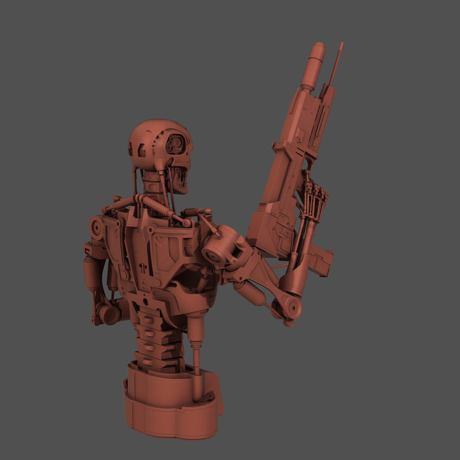 Terminator T-800 Endoskeleton Bust 3D Model by The_Djon