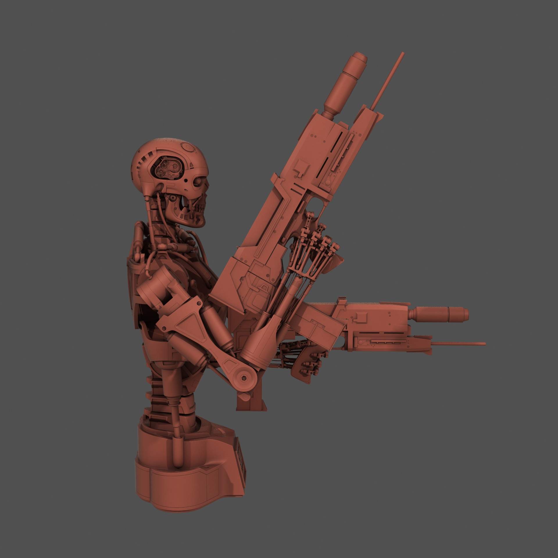 Terminator T-800 Endoskeleton Bust 3D Model by The_Djon