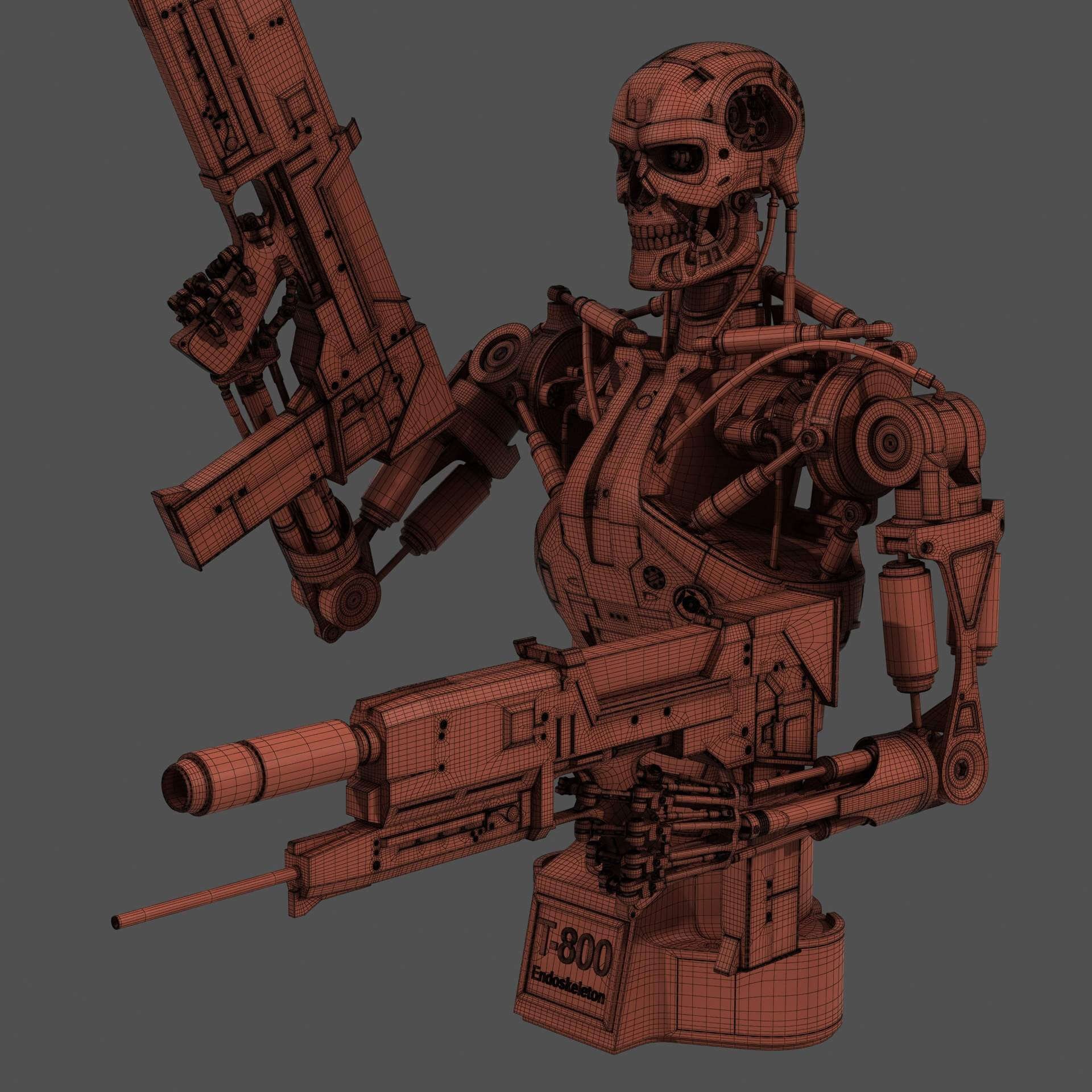 Terminator T-800 Endoskeleton Bust 3D Model by The_Djon