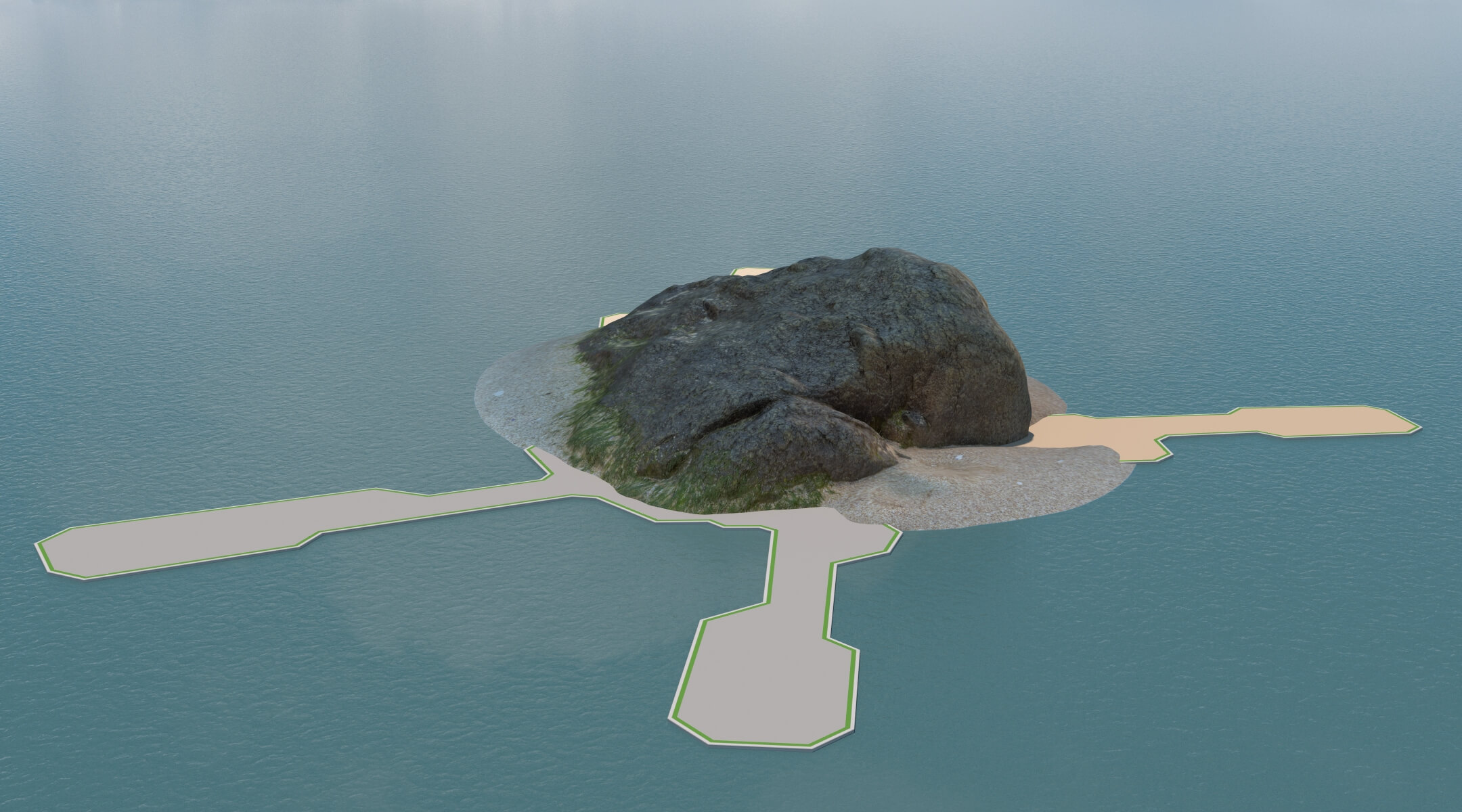 Beach Rock Island - 3D Model by TheBeachMarket