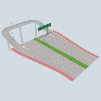 Bridge U-Flyover 3D Model by TheBeachMarket