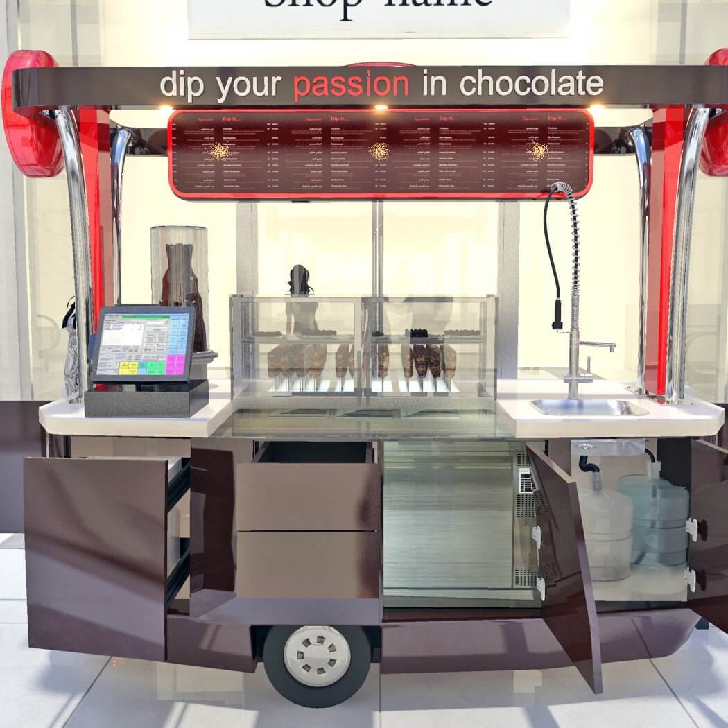 Chocolate Fountain Cart - 3D Model by TheBeachMarket