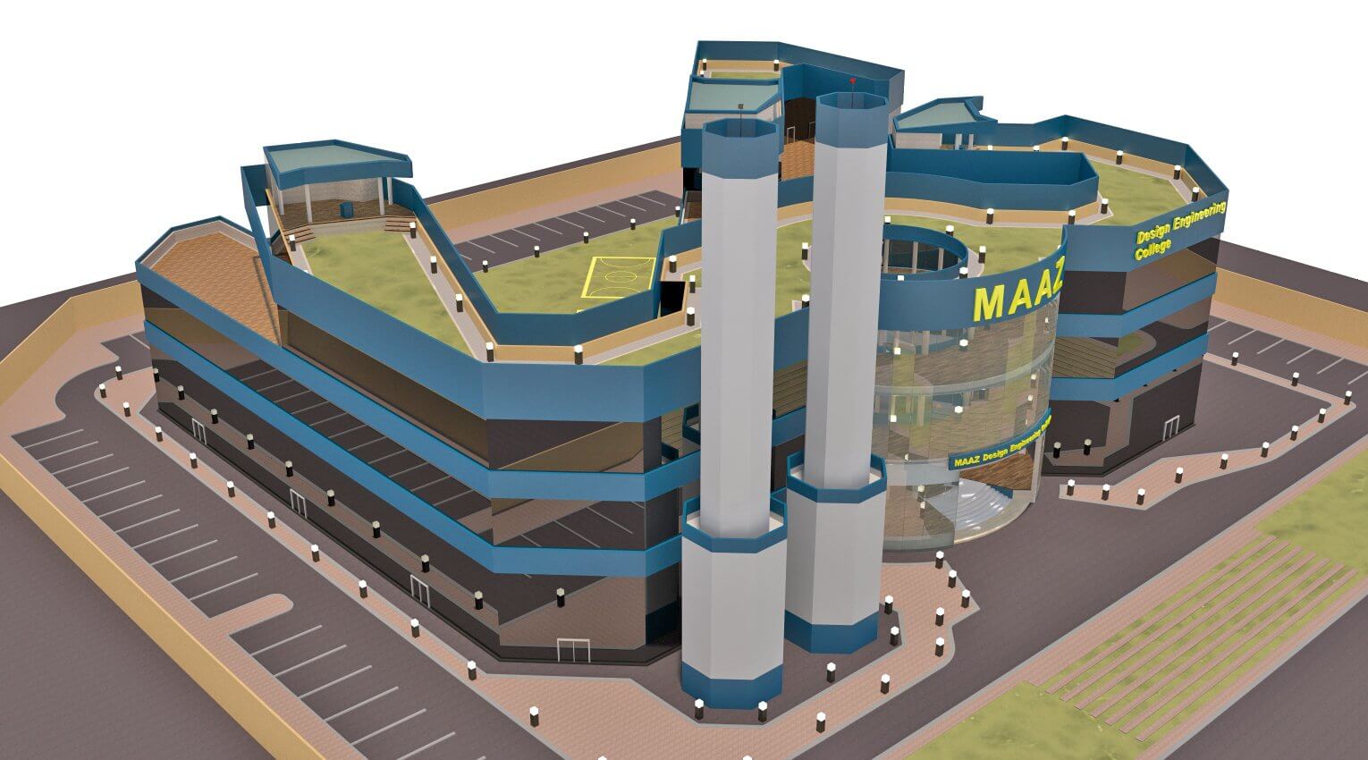 College Campus - 3D Model by TheBeachMarket