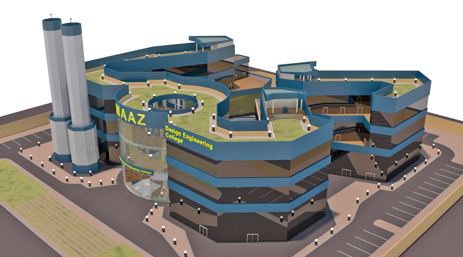 College Campus - 3D Model by TheBeachMarket