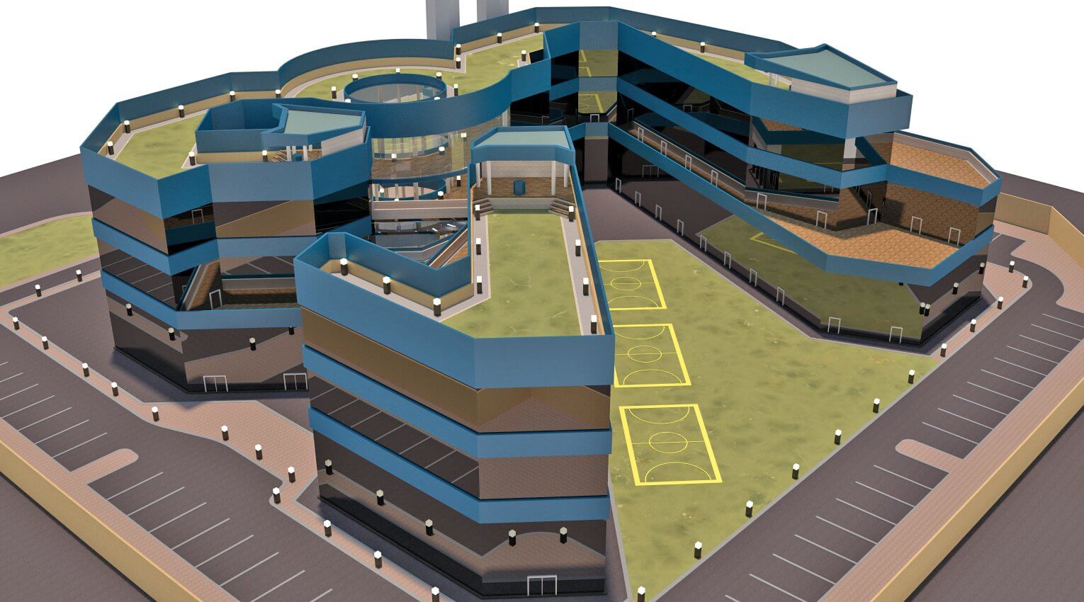 College Campus - 3D Model by TheBeachMarket