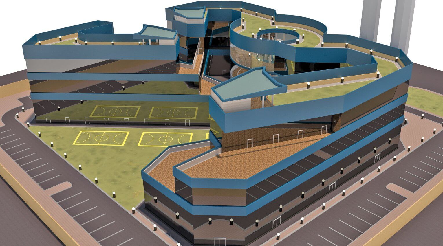 College Campus - 3D Model by TheBeachMarket