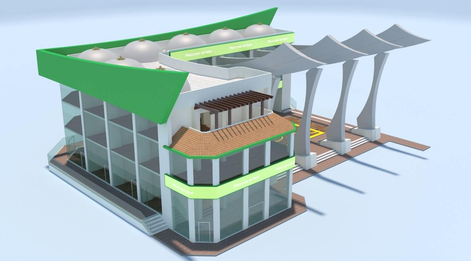 Gym Commercial Building - 3D Model by TheBeachMarket