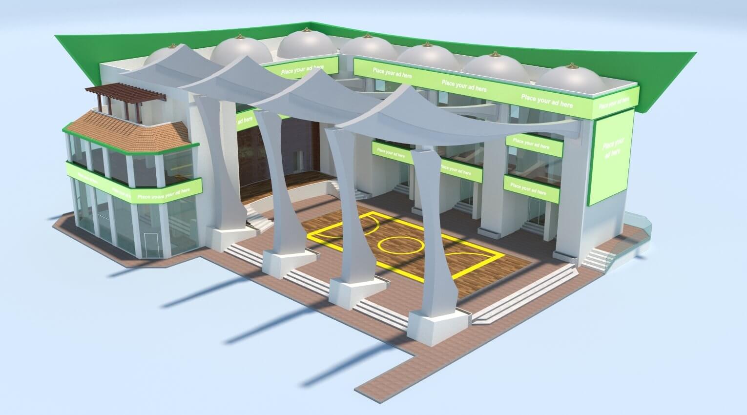 Gym Commercial Building - 3D Model by TheBeachMarket