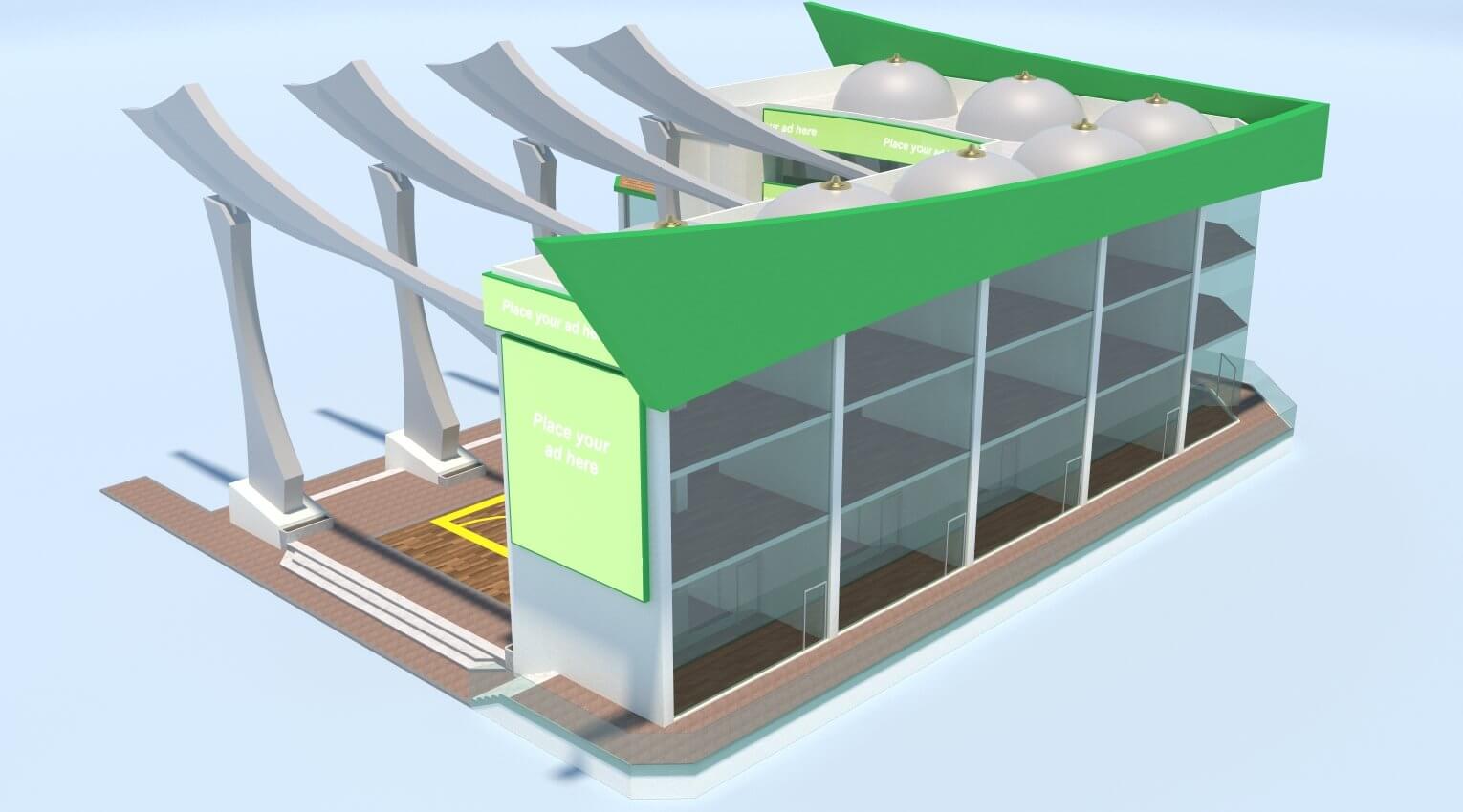 Gym Commercial Building - 3D Model by TheBeachMarket