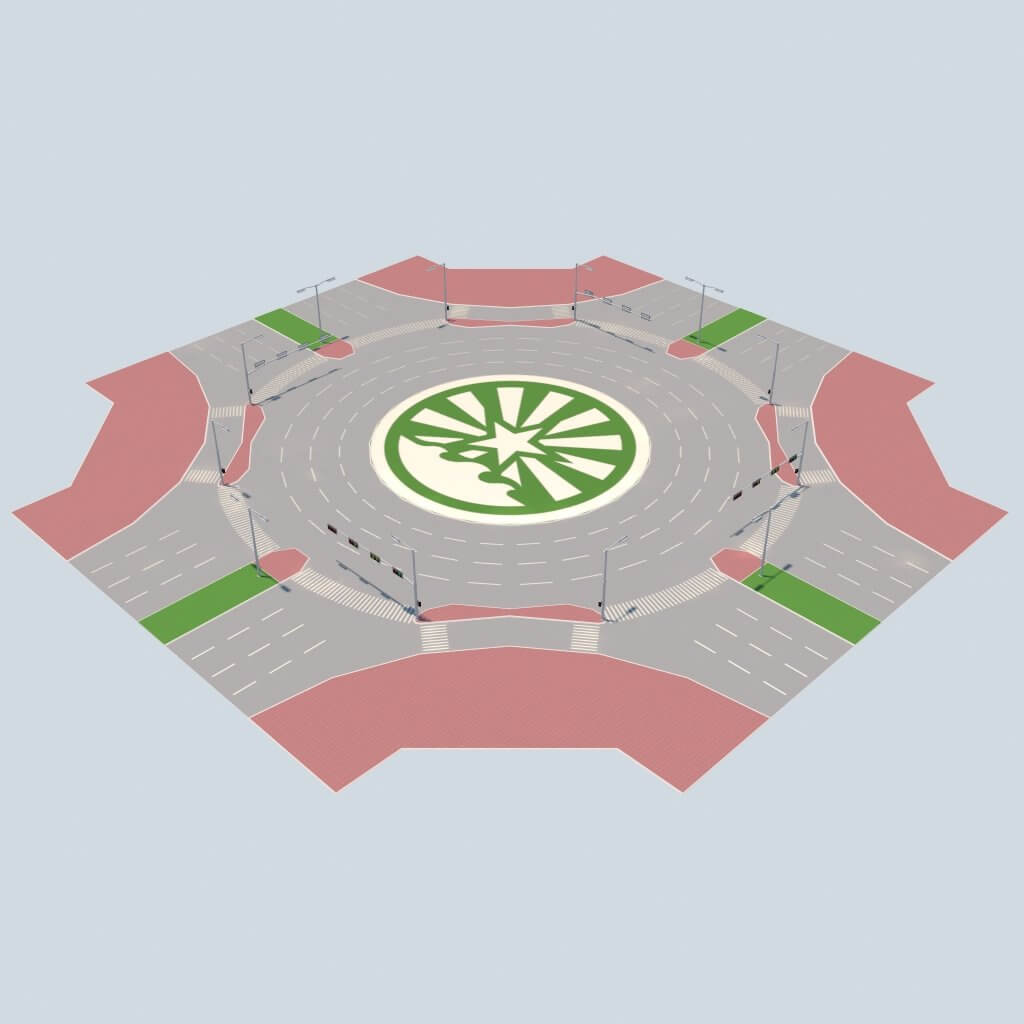 Roundabout Signal - 3D Model by TheBeachMarket