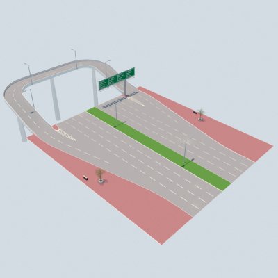 U-Flyover 3D Model by TheBeachMarket
