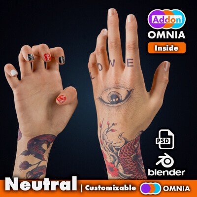 Realistic Neutral Arms - Customizable Edition 3D Model by TheCatEmpire