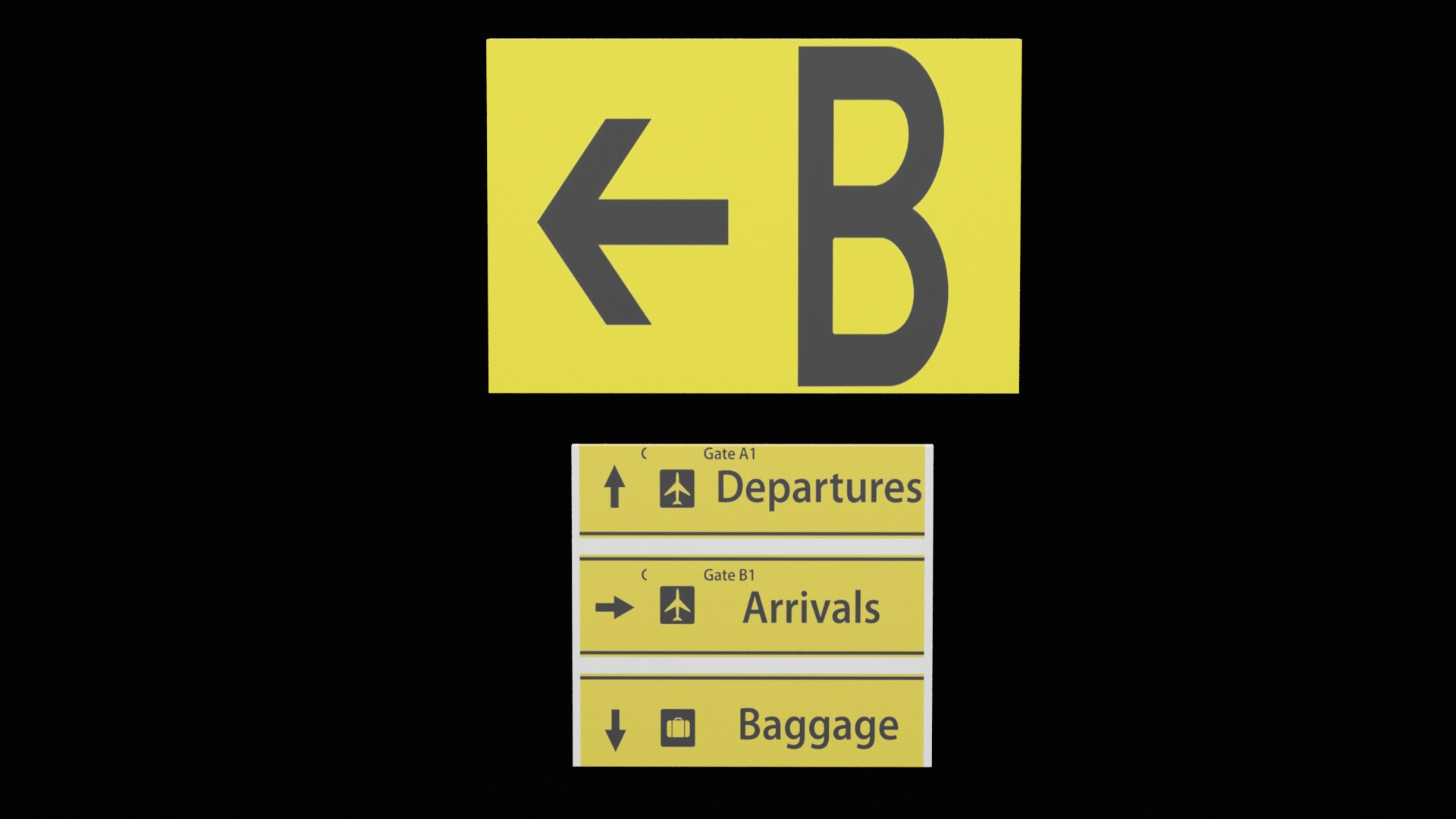 Airport Sign - 3D Model by thedazking