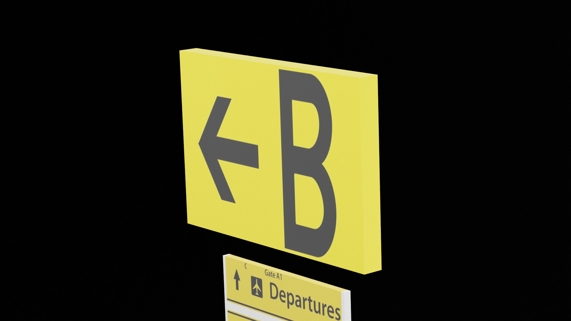 Airport Sign - 3D Model by thedazking