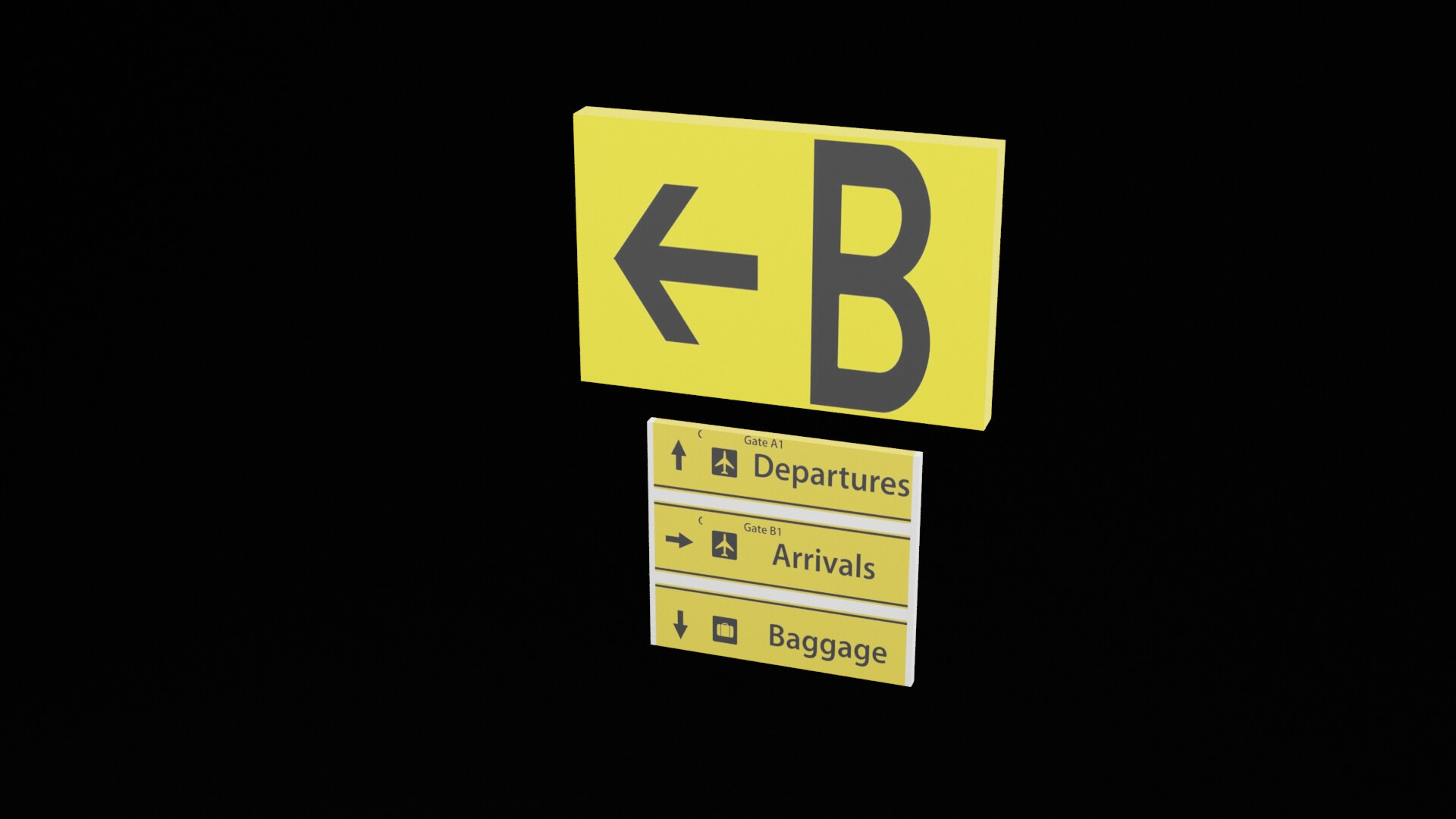 Airport Sign - 3D Model by thedazking