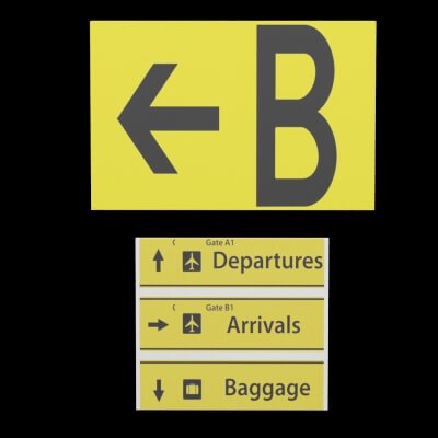 Airport Sign - 3D Model by thedazking