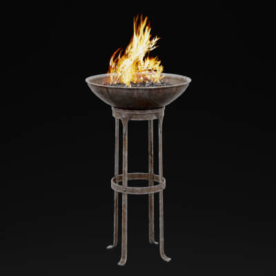 Ancient Fire Torch Stand - 3D Model by thedazking