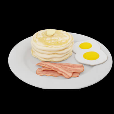 Bacon Egg Plate - 3D Model by thedazking