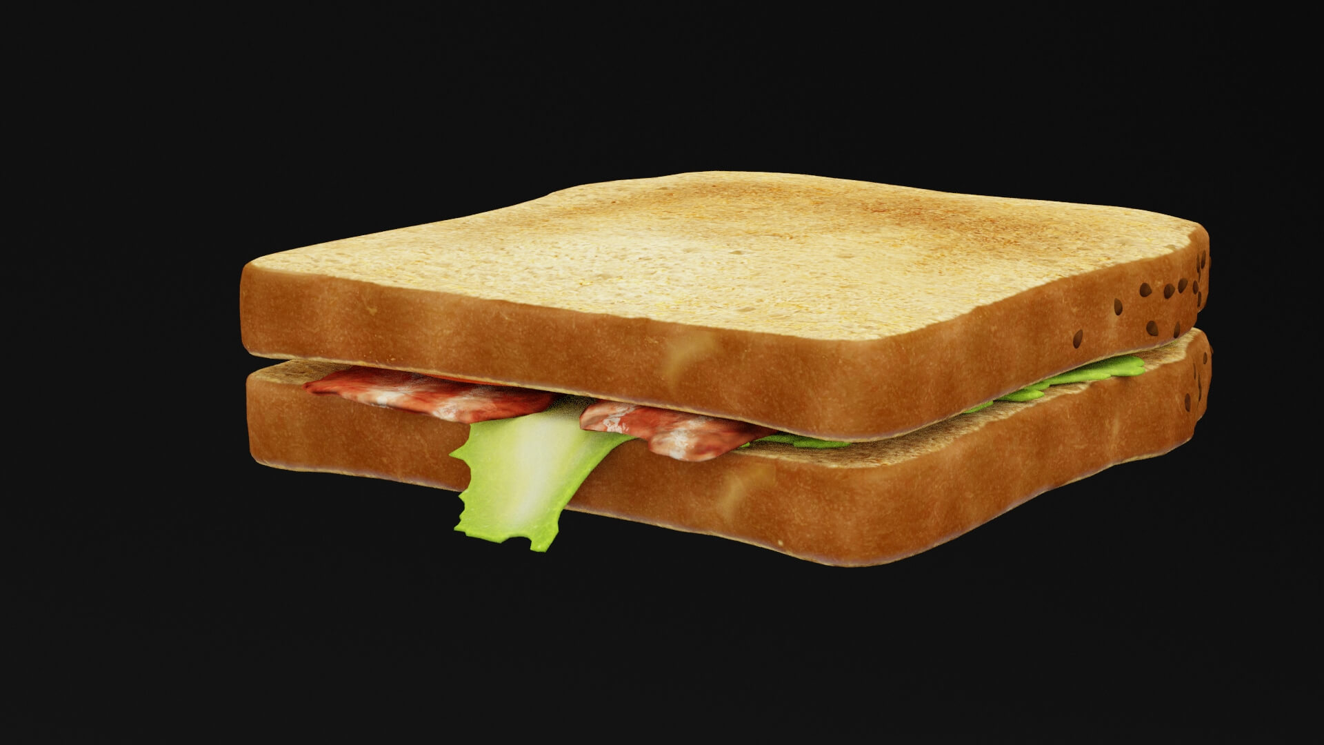 Bacon Toast Sandwich - 3D Model by thedazking