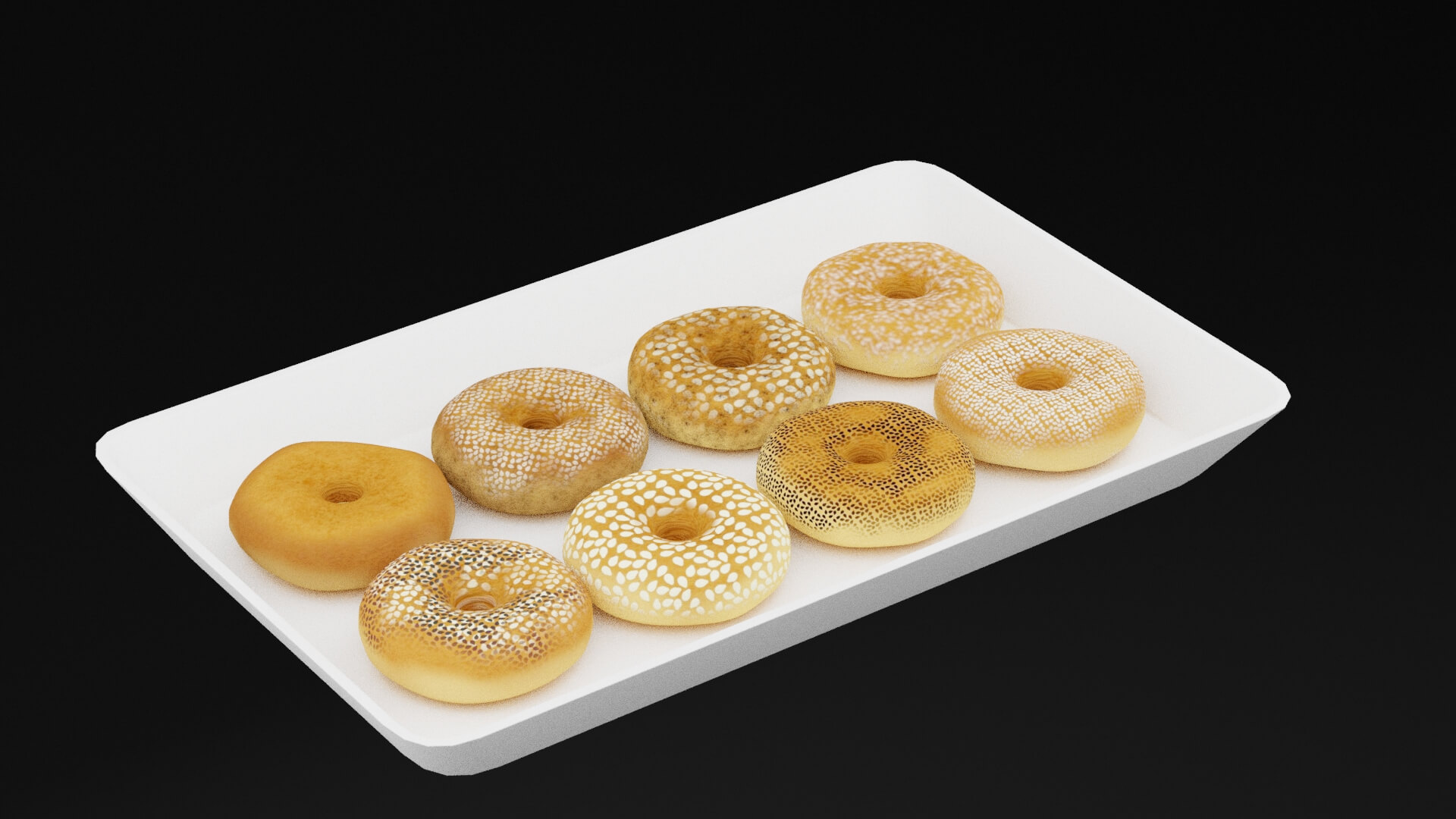 Baked Bagel Tray - 3D Model by thedazking