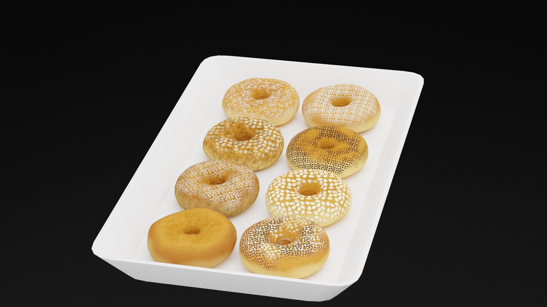 Baked Bagel Tray - 3D Model by thedazking