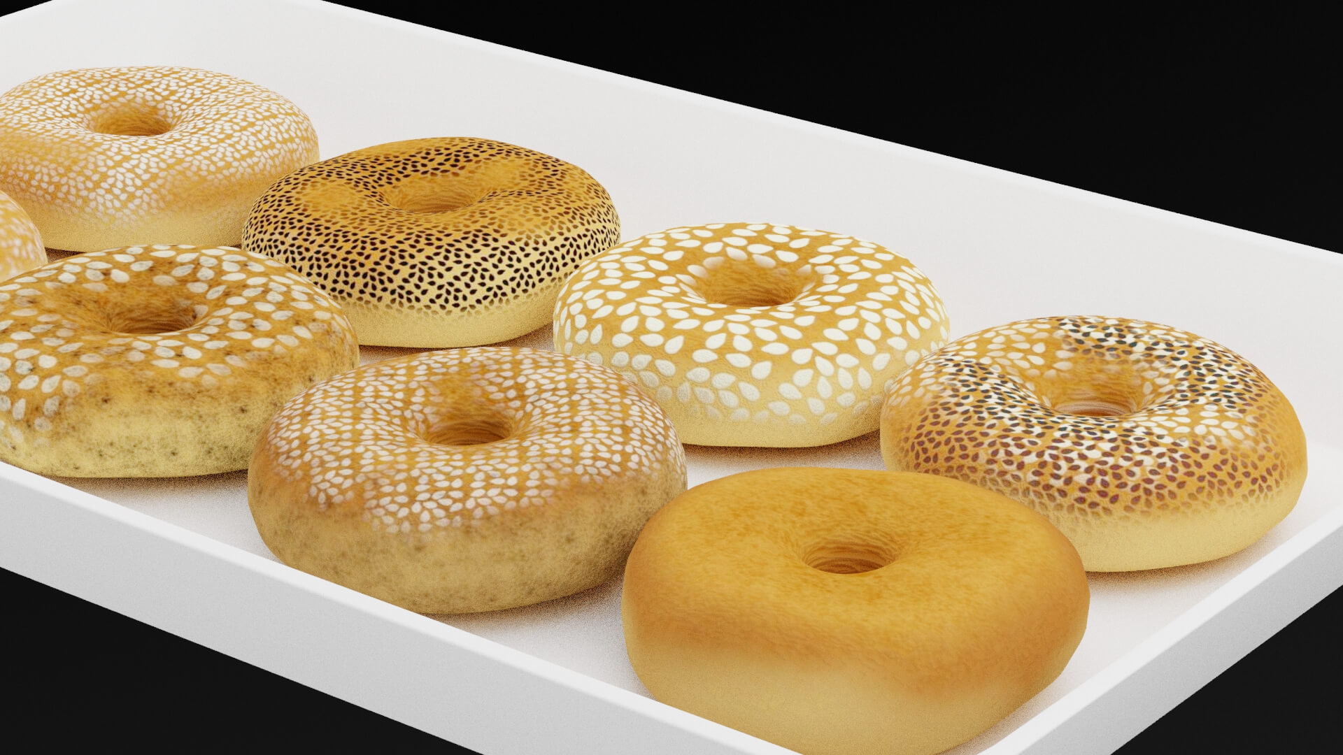 Baked Bagel Tray - 3D Model by thedazking
