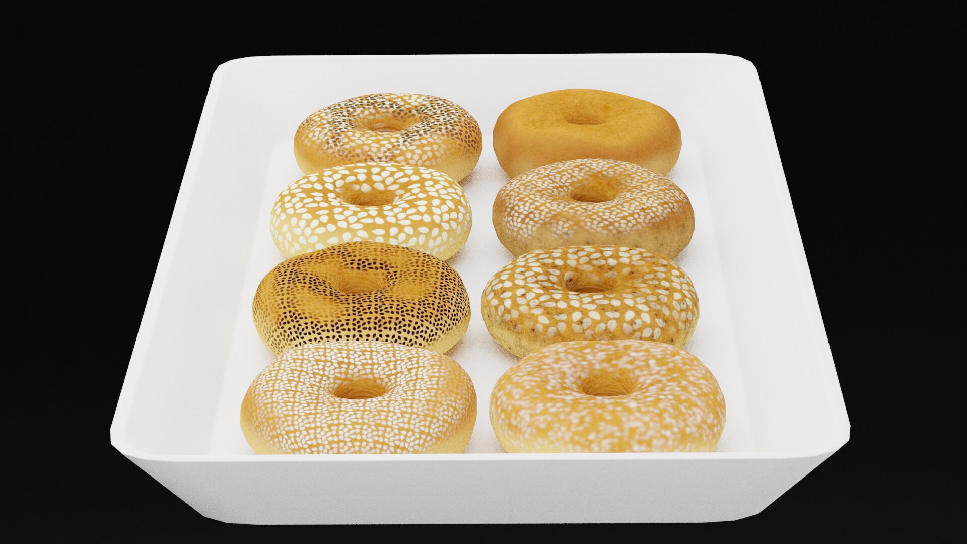 Baked Bagel Tray - 3D Model by thedazking