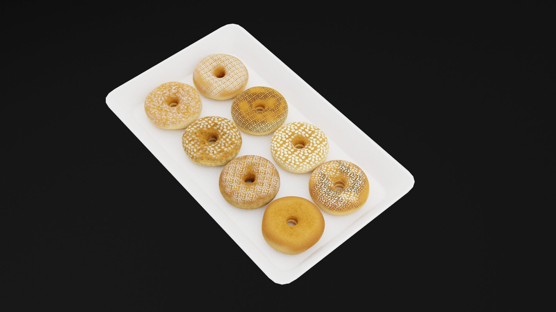 Baked Bagel Tray - 3D Model by thedazking