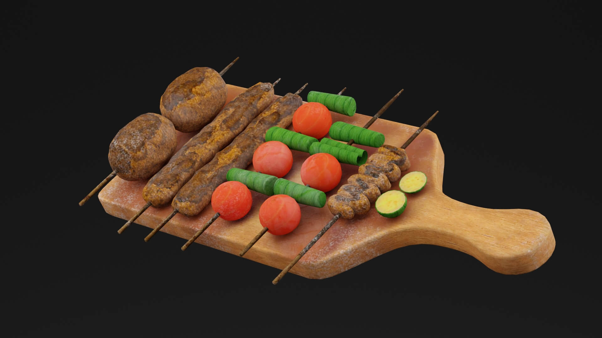 Barbecue Platter - 3D Model by thedazking