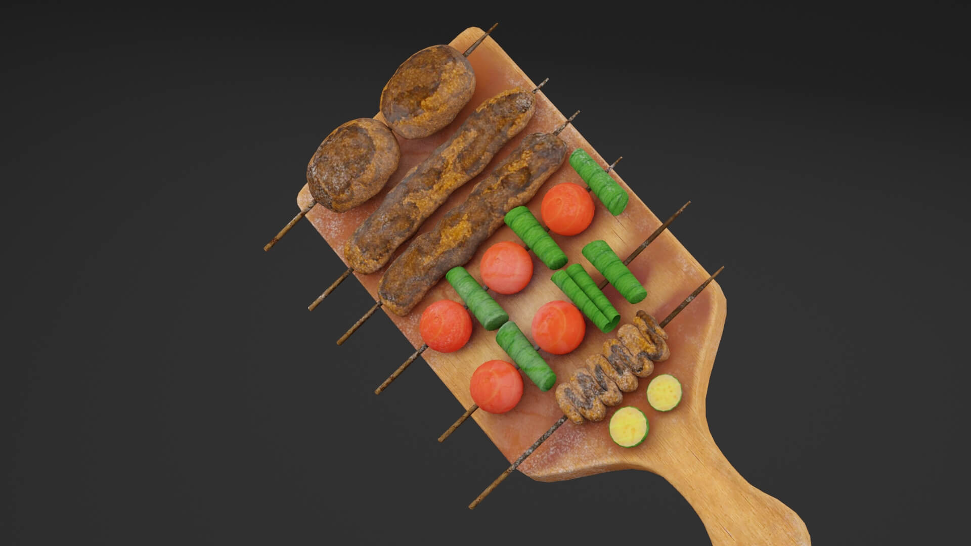 Barbecue Platter - 3D Model by thedazking