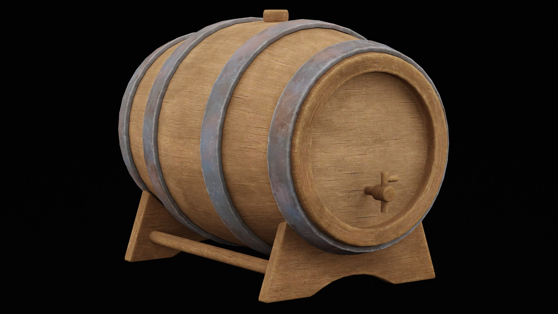 Wooden Beer Barrel - 3D Model by thedazking