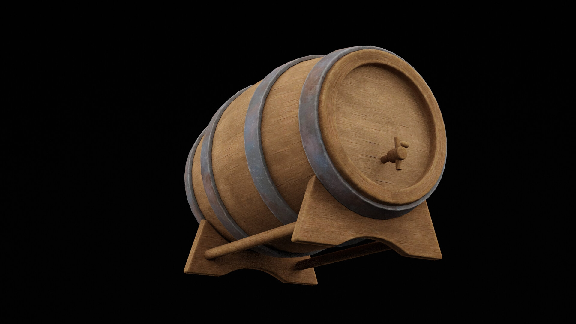 Wooden Beer Barrel - 3D Model by thedazking