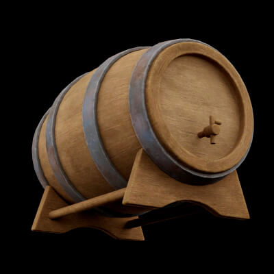 Wooden Beer Barrel - 3D Model by thedazking