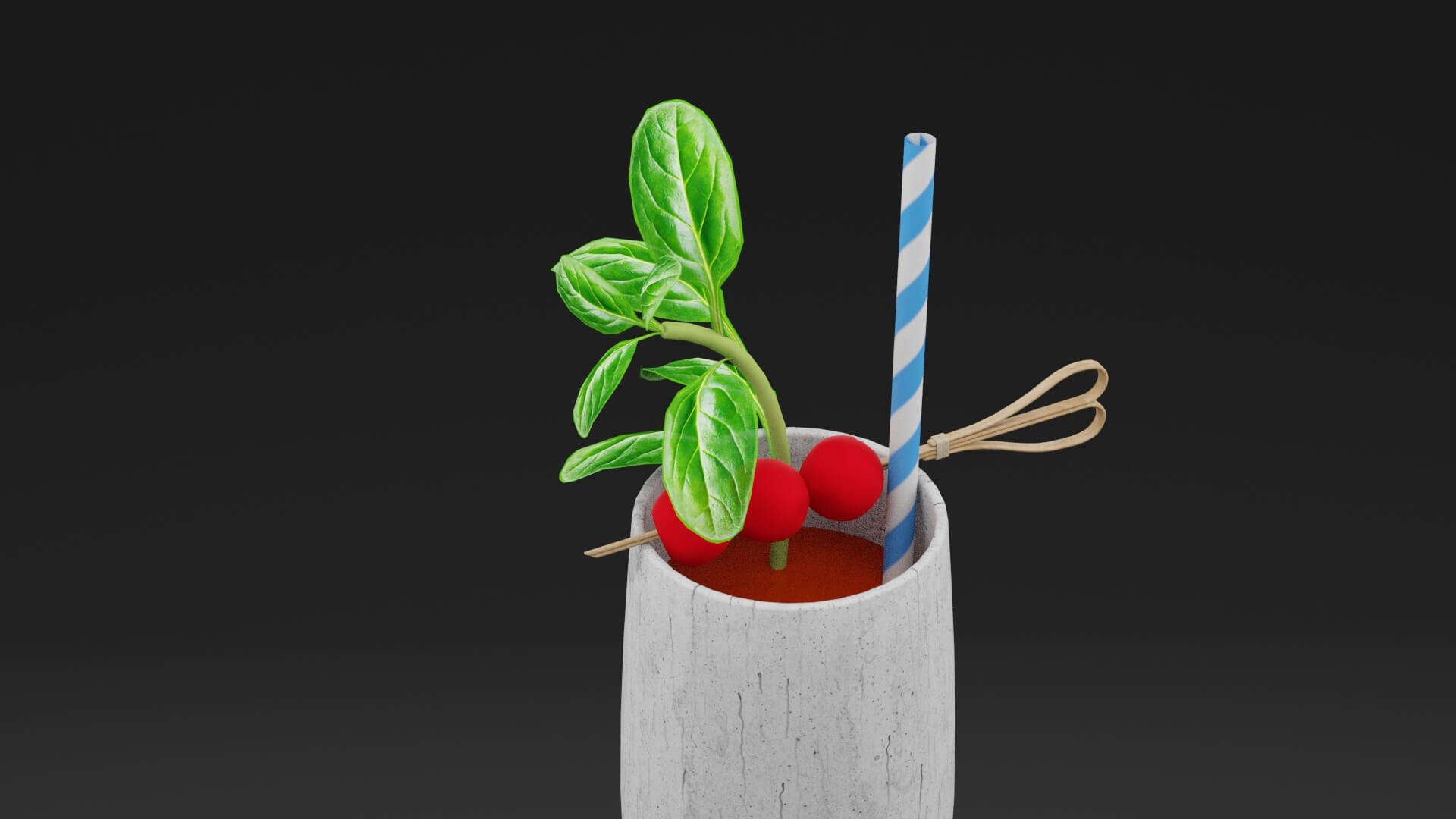 Berry Breeze Drink - 3D Model by thedazking